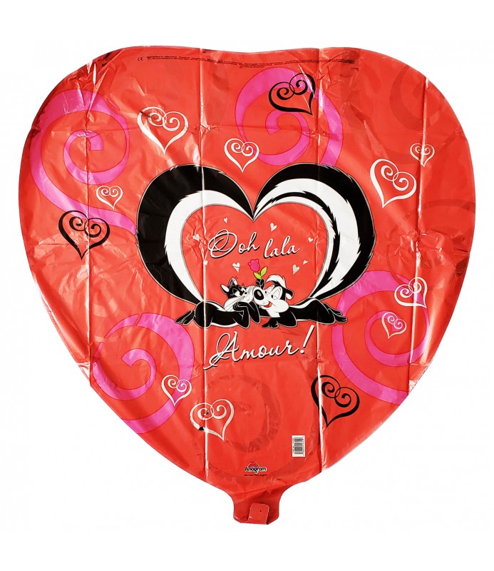 Looney Tunes 'Pepe and Penelope Love' Jumbo Heart Shaped Foil Mylar ...