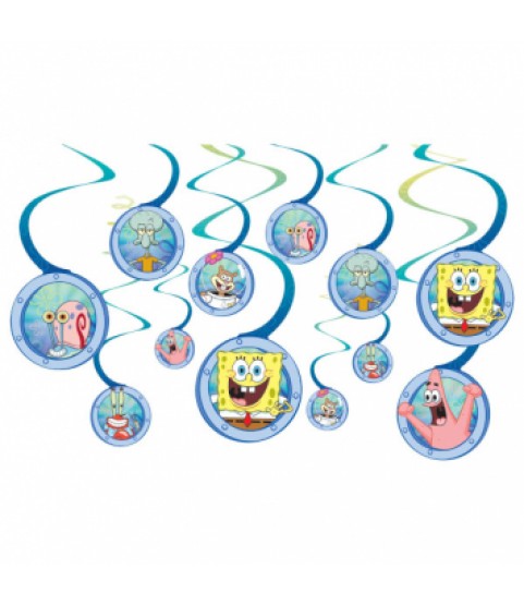 SpongeBob SquarePants 'Friends' Hanging Swirl Decorations (12ct)