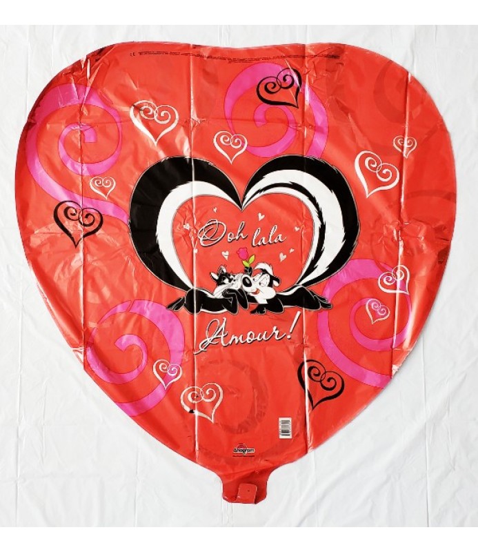Looney Tunes 'Pepe and Penelope Love' Jumbo Heart Shaped Foil Mylar ...