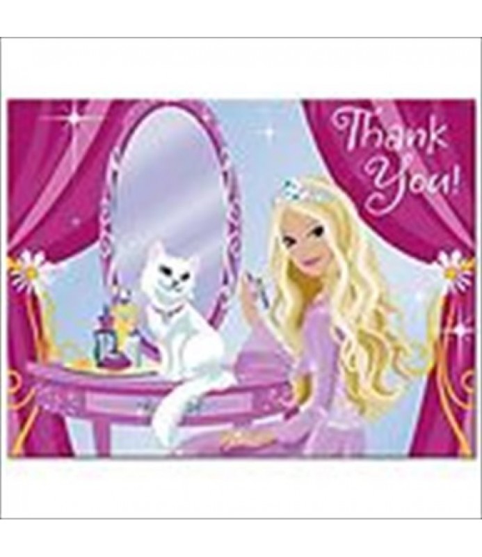Barbie 'Perennial Princess' Thank You Notes w/ Env. (8ct)
