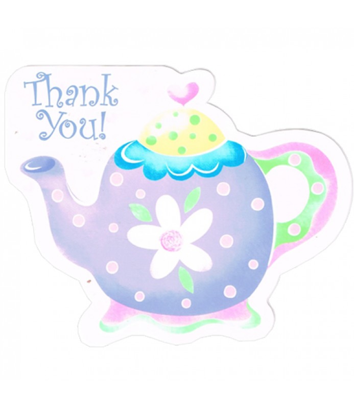 Happy Birthday 'Tea Party' Thank You Notes w/ Envelopes (8ct)