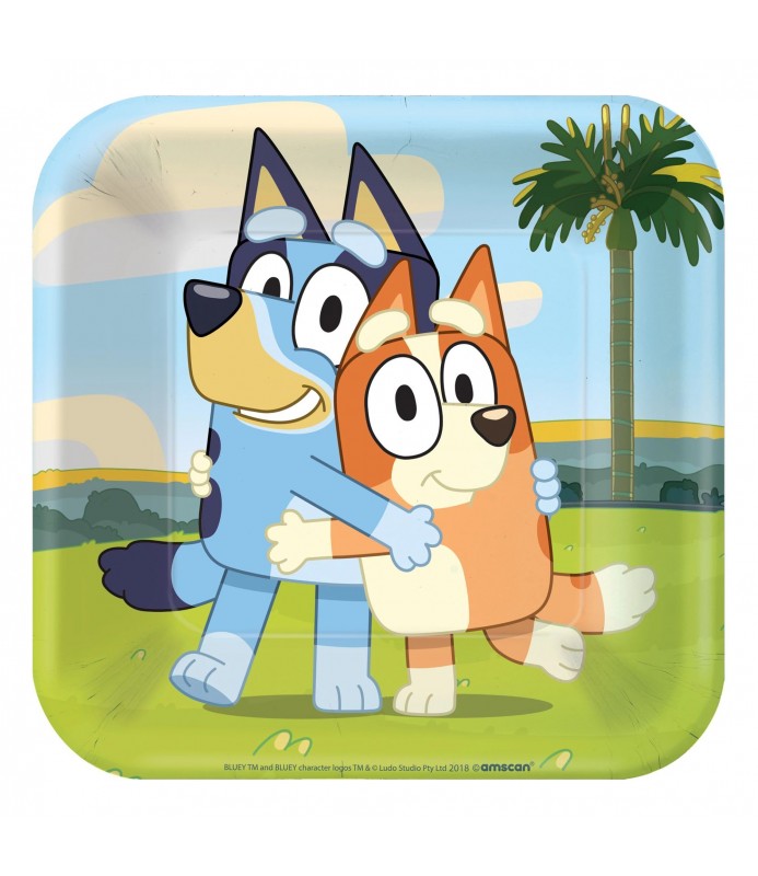 Bluey Small Square Paper Plates (8ct)
