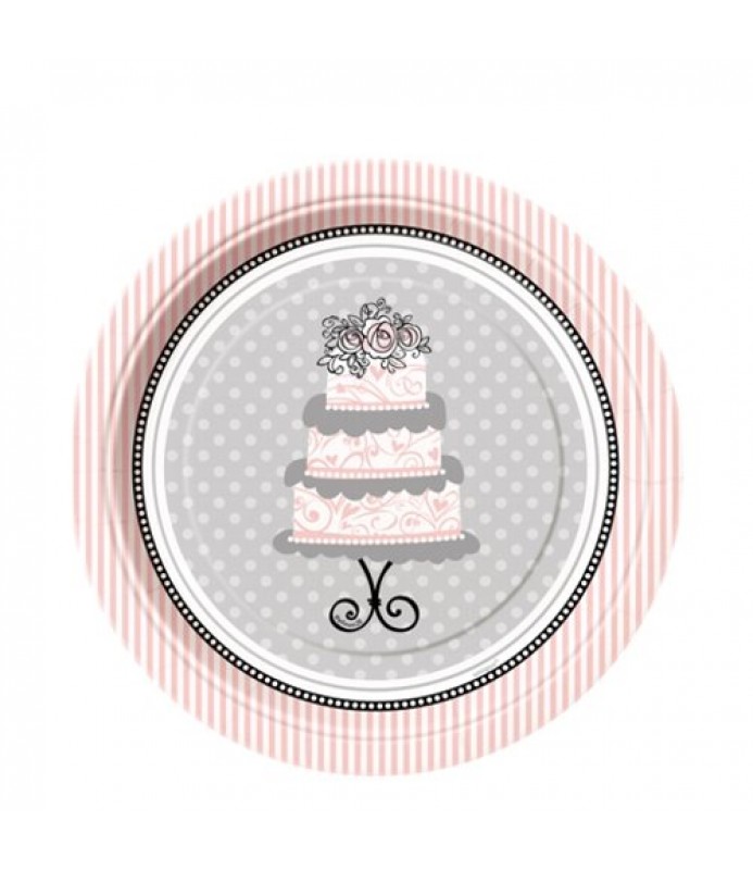 Elegant Wedding Small Paper Plates (8ct)