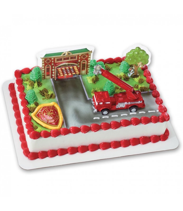 Fire Engine Cake Topper Set (4pc)