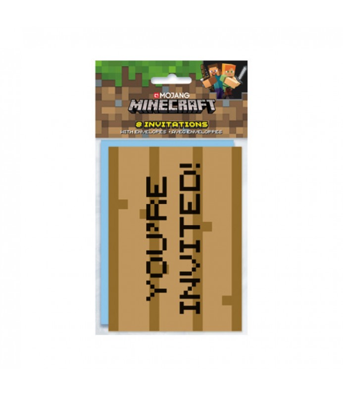 Minecraft Invitations w/ Envelopes (8ct)
