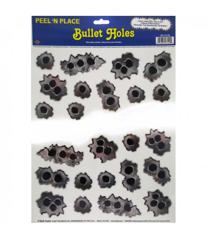 Bullet Hole / Gun Shot Stickers (24ct)