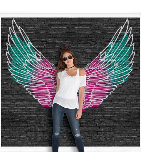 Punk Rock Angel Wings Giant Wall Poster Decorating Kit (9pc)