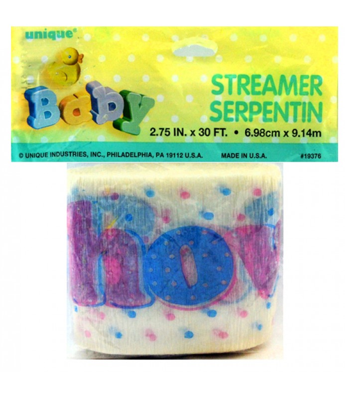 Pink and Blue Baby Shower Streamer (30ft)