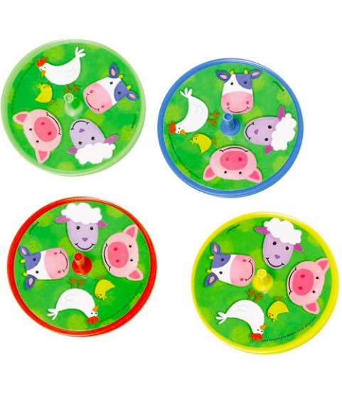 Barnyard Farm Animals Spin Tops / Favors (12ct)
