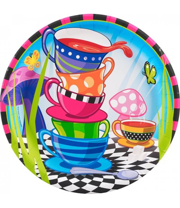 Topsy Turvy Tea Party Large Paper Plates (8ct)