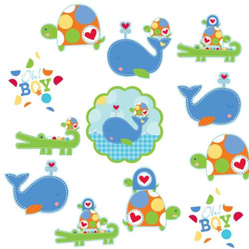 Baby Shower 'Ahoy Baby' Cutouts (12pc)