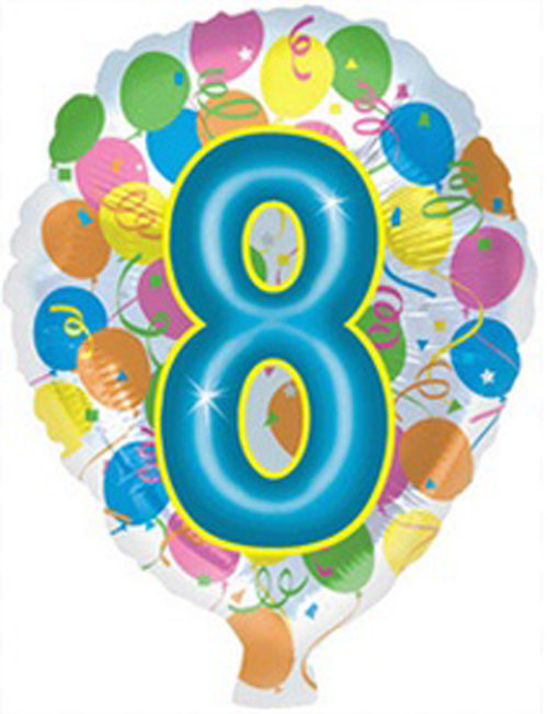 8th Birthday Foil Mylar Balloon (1ct)