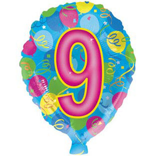 9th Birthday Foil Mylar Balloon (1ct)