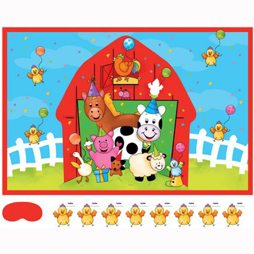 Barnyard Bash Farm Animals Party Game Poster (1ct)