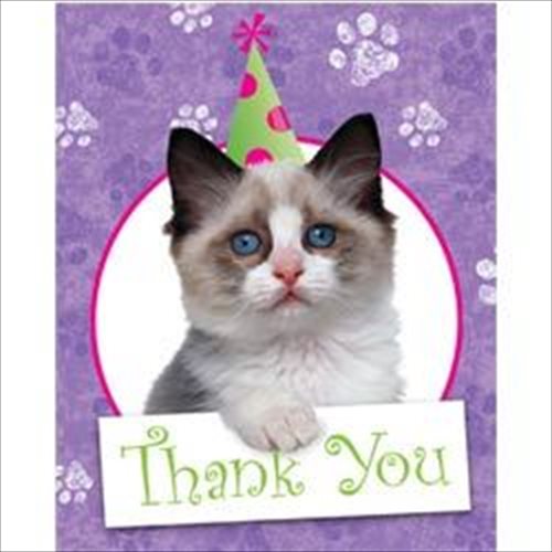 Cuddly Kitten Thank You Notes w/ Env. (8ct)