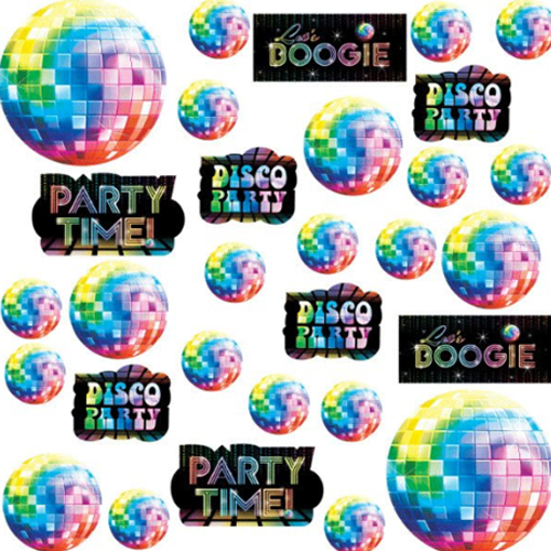 Disco 'Party Time' Cutout Decorations (30pc)