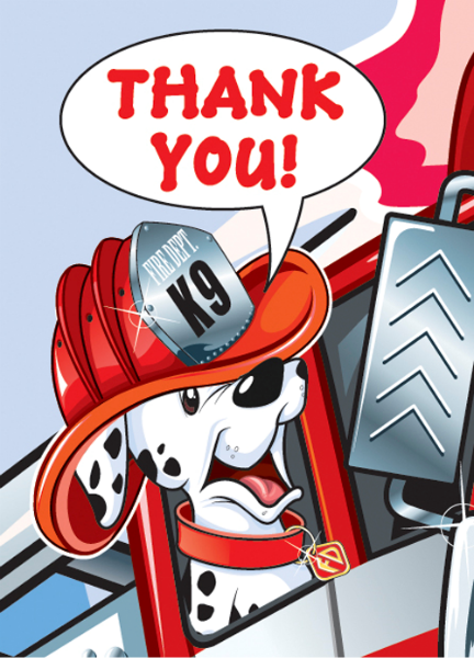 Rescue Vehicles 'Fire Engine Rescue' Thank You Notes w/ Envelopes (12ct)
