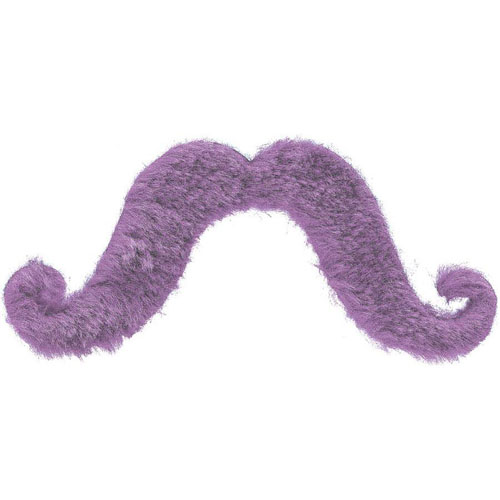 Purple Fuzzy Adhesive Mustache / Favor (1ct)