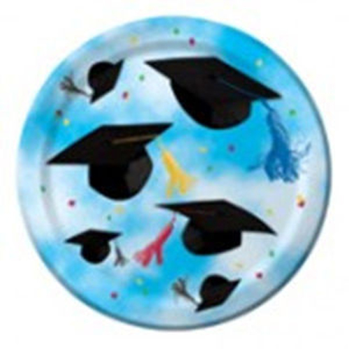 Graduation 'Cap Toss' Large Paper Plates (8ct)