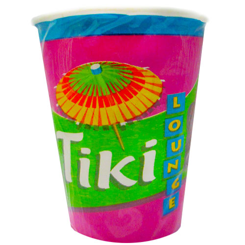 Hawaiian Luau 'Tiki Lounge' 9oz Paper Cups (8ct)