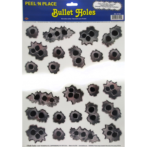 Bullet Hole / Gun Shot Stickers (24ct)