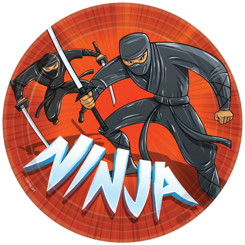 Happy Birthday 'Ninja' Large Paper Plates (8ct)