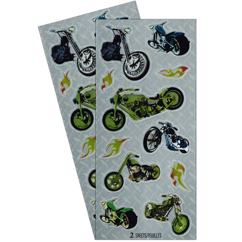 Chopper Motorcycle Foil Stickers (2 sheets)