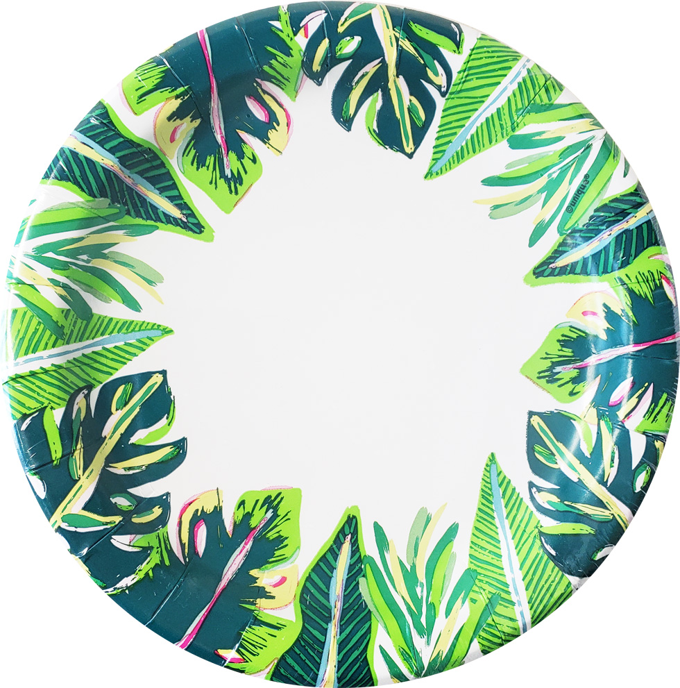 Hawaiian Luau 'Tropical Leaves' Small Paper Plates (8ct)