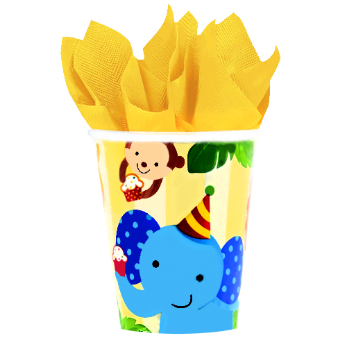 Zoo Jungle Animal 9oz Paper Cups (8ct)